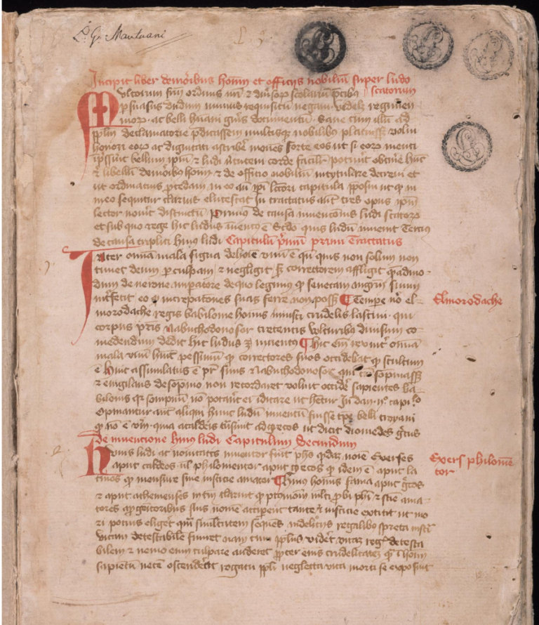 LIBELLUS de moribus hominum… - manuscritoajedrezescorial
